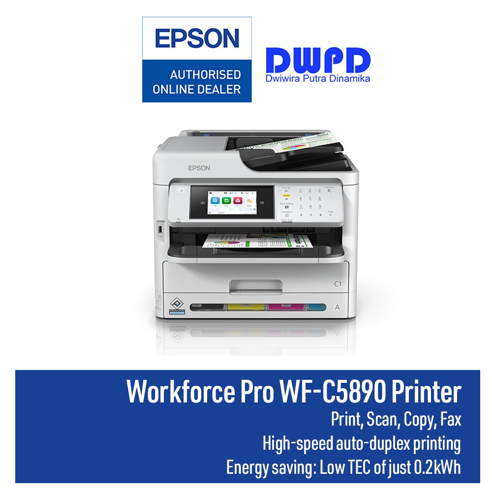 Jual EPSON Printer Workforce Pro WF-C5890 Print Scan Copy Fax ADF WiFi ...