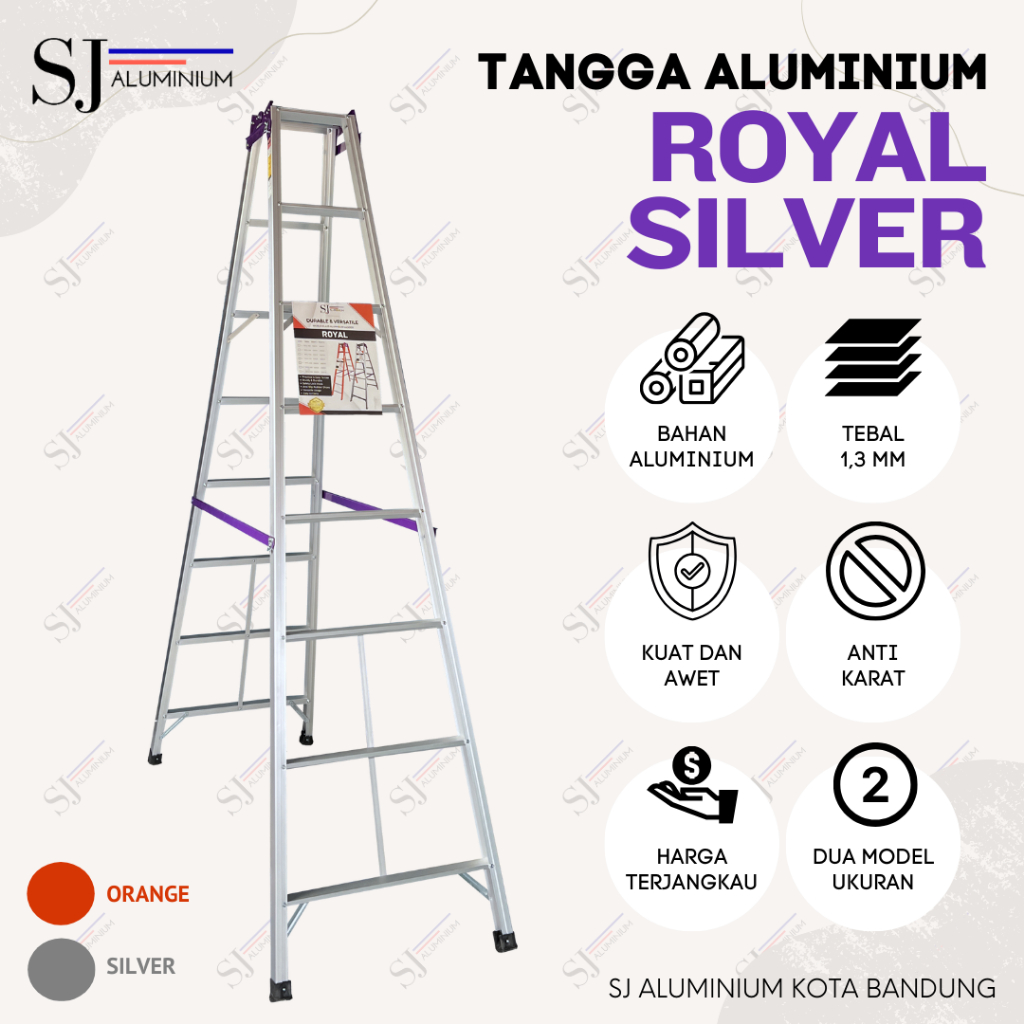 Jual ROYAL SILVER - Tangga Aluminium Lipat Jumbo Aluminium Ladder ...