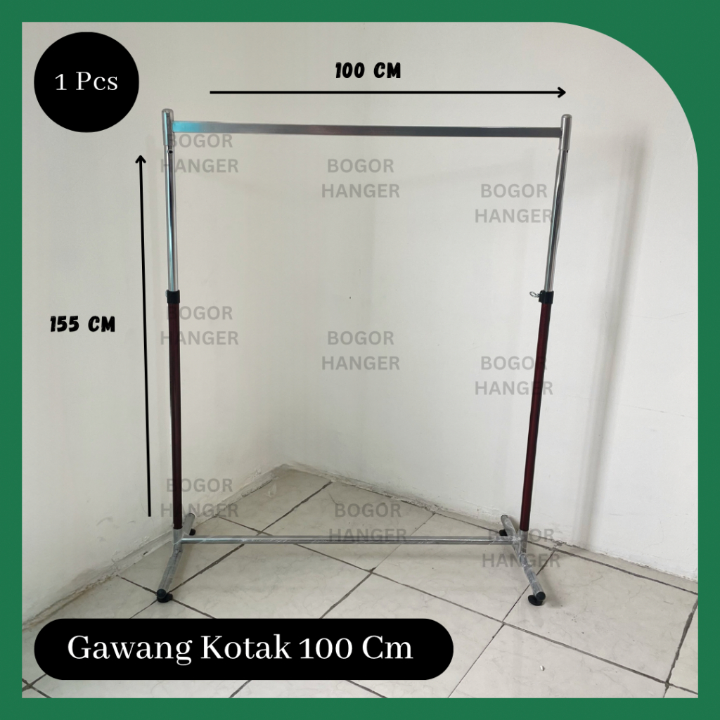 Jual (PER 1 PCS) Gawang Pipa Kotak 1 METER Gantungan Baju Model ...