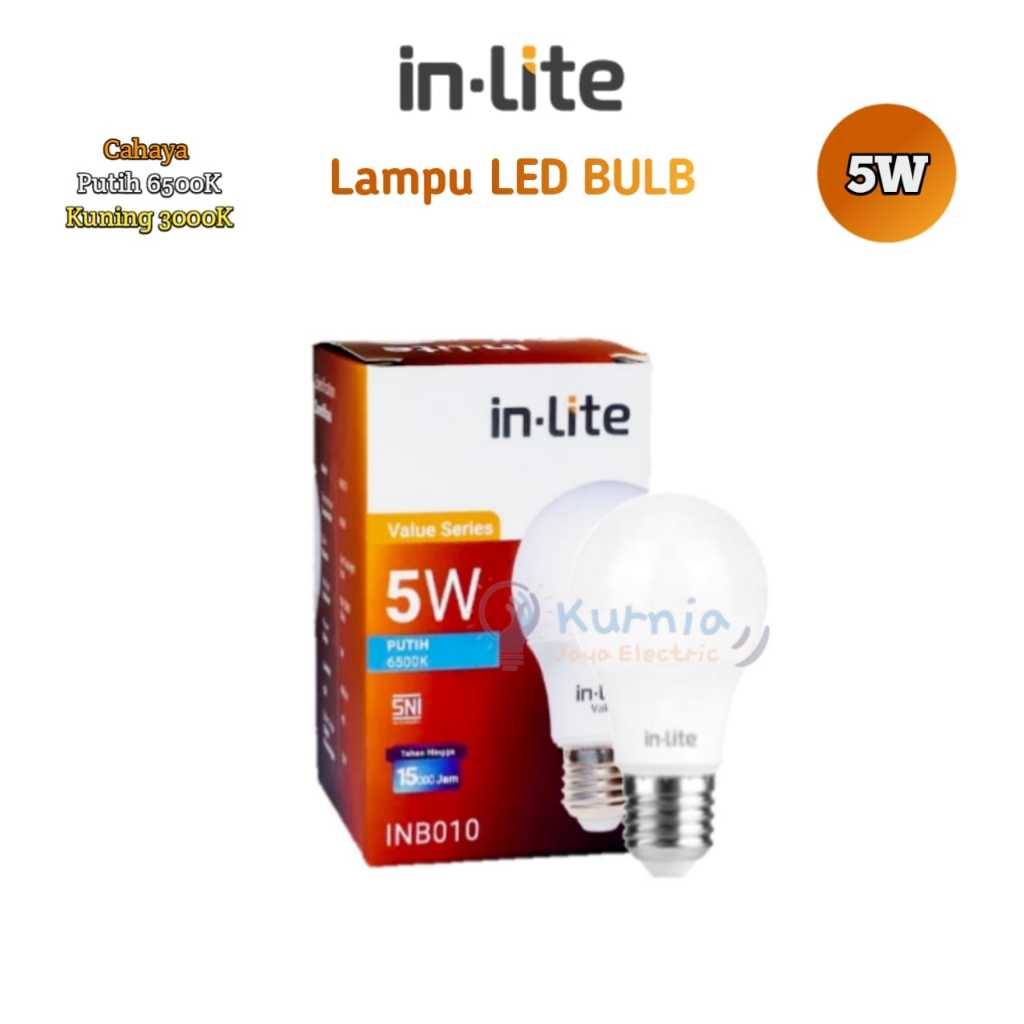 Jual Lampu Led Bulb In-Lite INB010 5W Kuning Warm White E27 220V | Shopee Indonesia