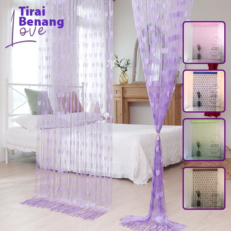 Jual Tirai Pintu Tirai Benang Tirai Jendela Motif Love Ukuran 100 x 200 ...