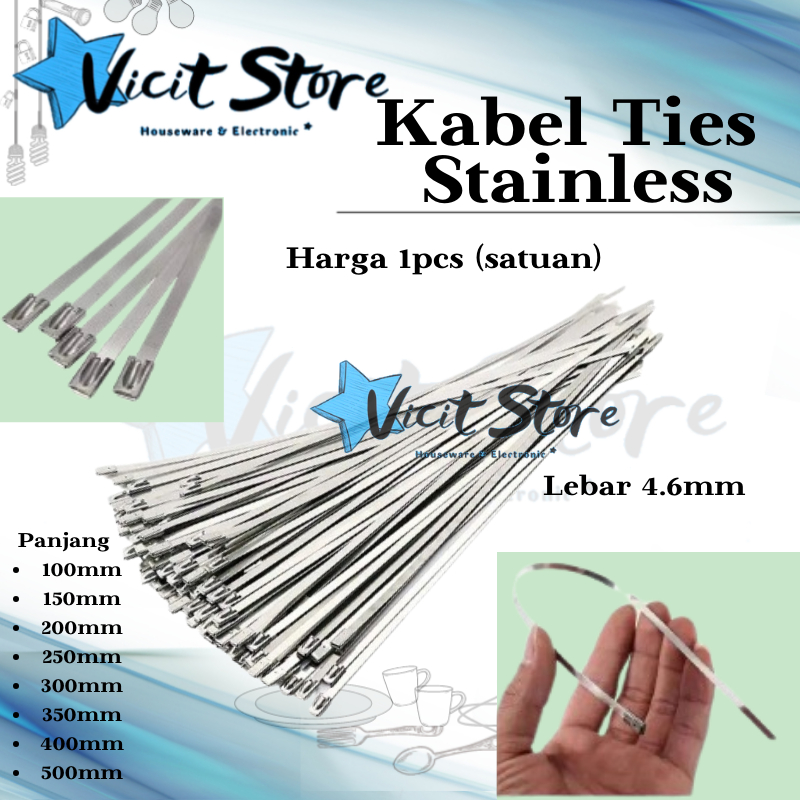 Jual Kabel Ties Stainless SS304 / Tali Pengikat Stainless / Cable Tie ...