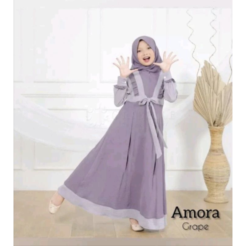Jual Amora dress baju gamis anak dan anak tanggung bahan Cringcle air ...
