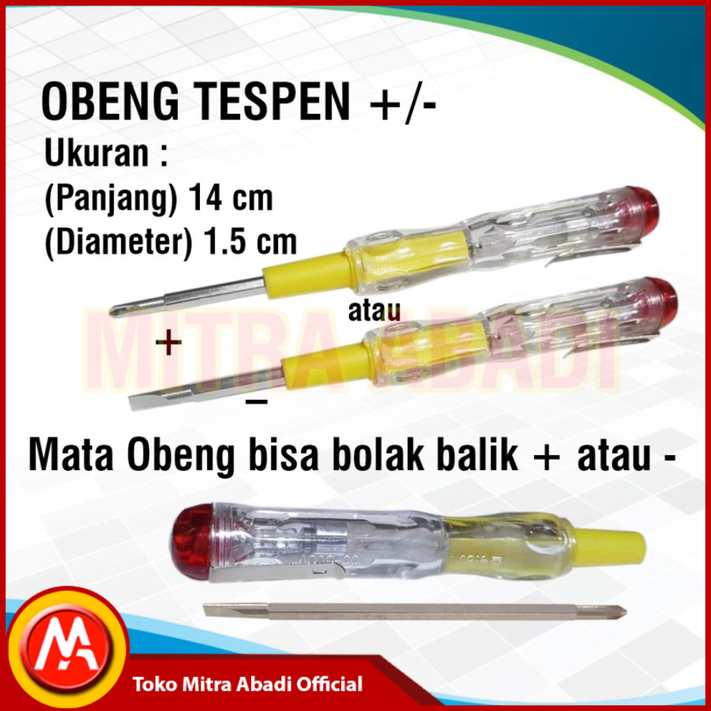 Jual Obeng Tespen/Obeng Test Pen AC Panjang 14,5 cm | Shopee Indonesia