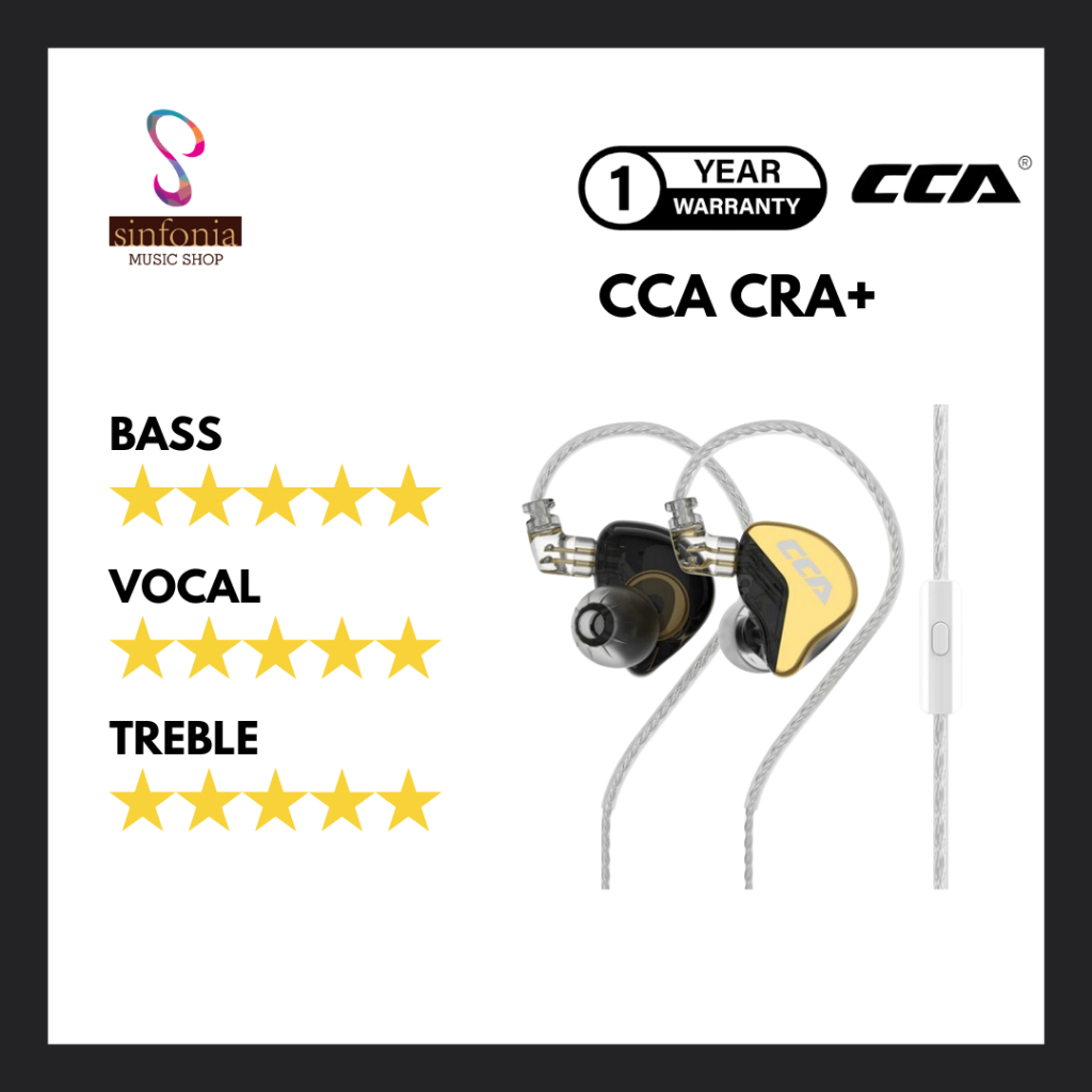 Jual CCA CRA+ CRA Plus with Mic In Ear HiFi Earphone Headset Alt KZ EDX ...