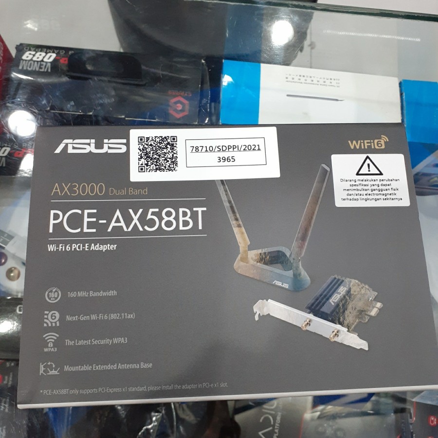 Jual ASUS PCE-AX58BT Dual Band AX3000 PCI-E WiFi 6 Adapter with 2 ...