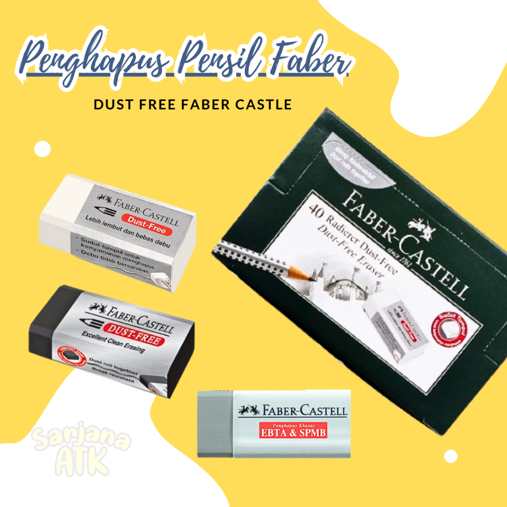 Jual Penghapus Pensil 2B Faber Castell Eraser Dust Free 7294 B40 ...