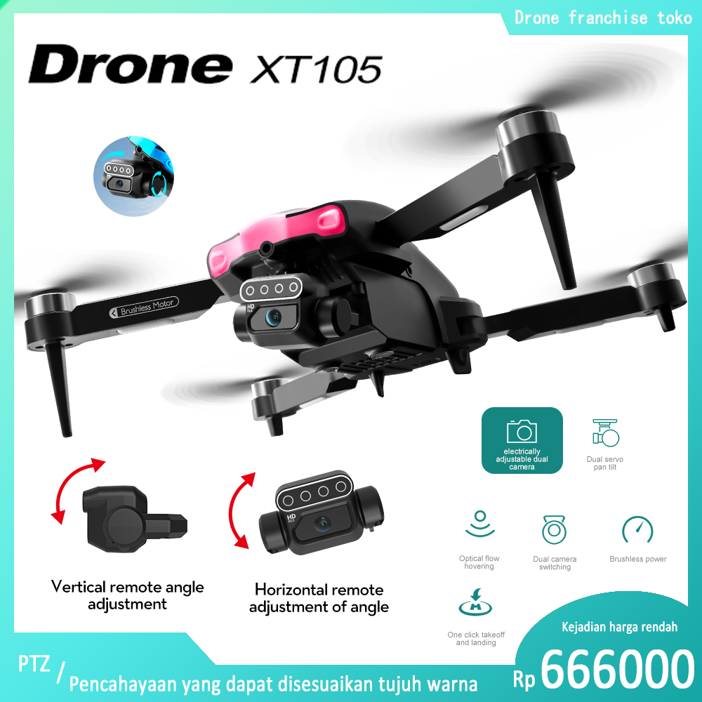 Jual 【Two axis gimbal】Drone XT105, tujuh warna dimming, motor tanpa berus, sistem penutup pan ...