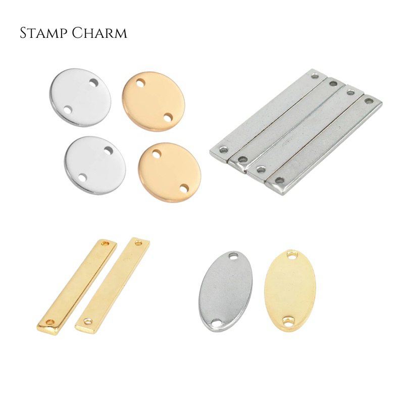 Jual (per pcs) CHARM PLAT CONNECTOR STAMP PUNCH STAINLESS STEEL ANTI ...