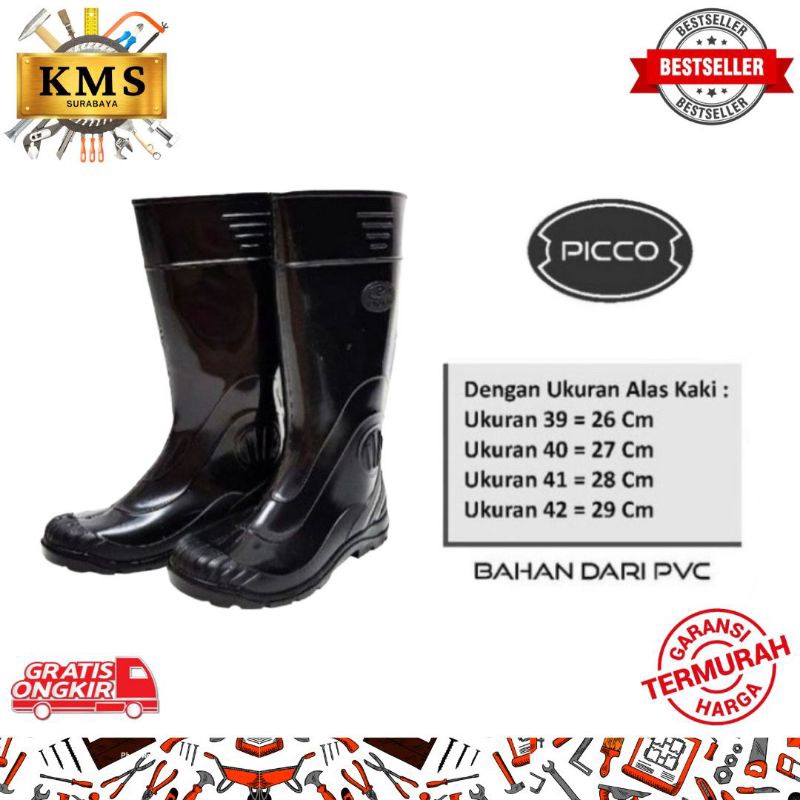 Jual Star Sepatu Boot / Boots Proyek Picco Hitam ( Safety - Karet ...