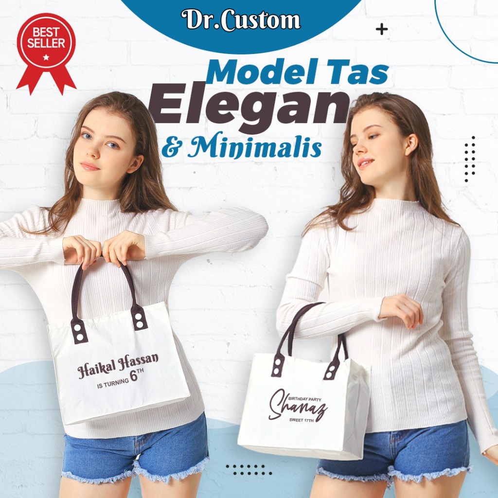 Jual Custom Tas Sovenir -Tas Kanvas Sablon-Tas Hampers-Putih | Shopee ...