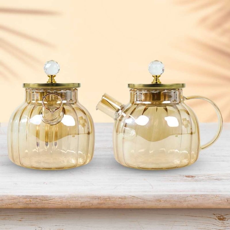Jual Teko Air Kaca Gold 1800 ml Botol Air Water Jug Pitcher Teko Air 1. ...