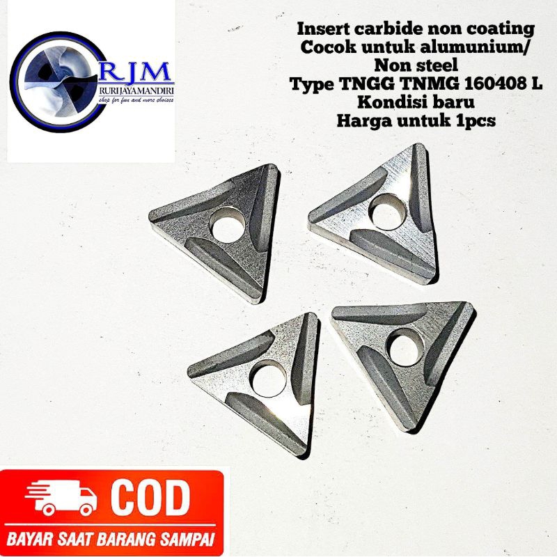 Jual Insert carbide non coating Cocok untuk alumunium Non steel TNGG TNMG 160408 L | Shopee ...