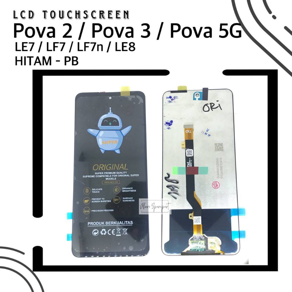 Jual LCD TOUCHSCREEN TECNO POVA 2 / POVA 3 / POVA 5G LE7 LF7 LF7n LE8 FULLSET | Shopee Indonesia