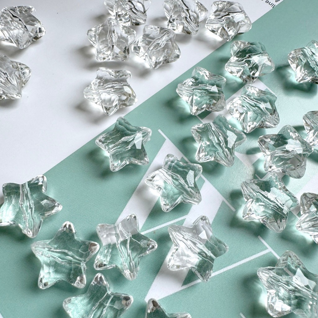 Jual 5 PCS Manik-manik Putih Transparan - BINTANG CRYSTAL CUT 20 x 20 ...