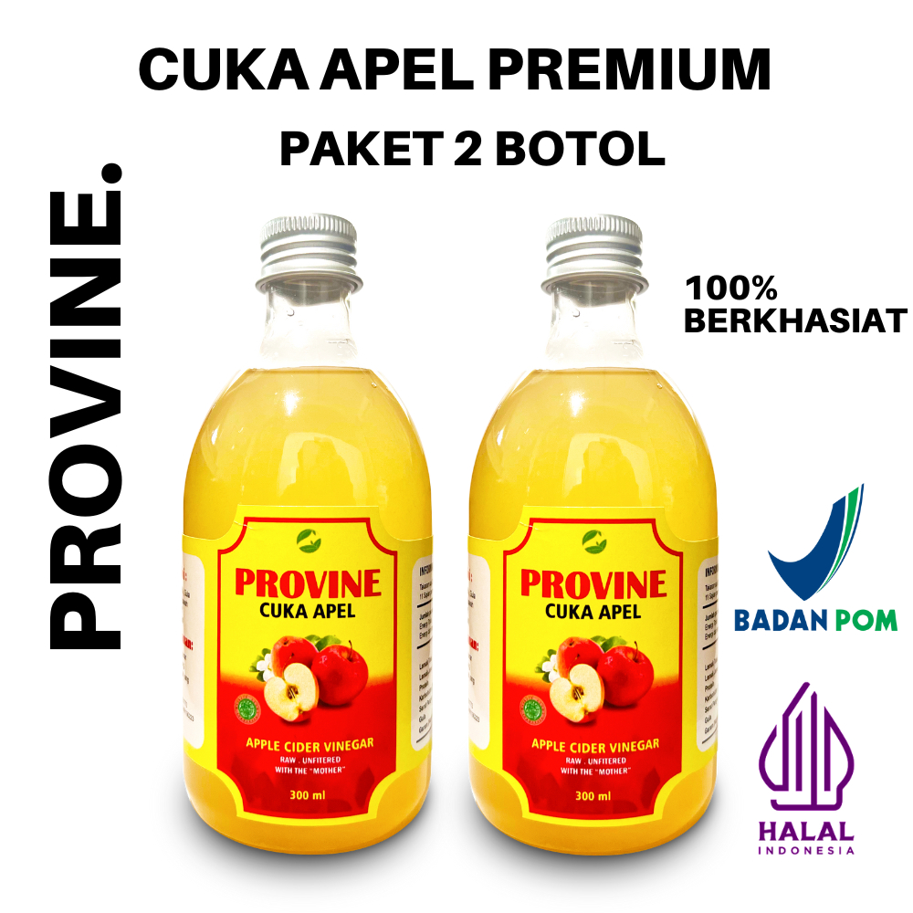 Jual [PAKET 2 BOTOL] PROVINE CUKA APEL PREMIUM HALAL & BPOM Apple Cider ...