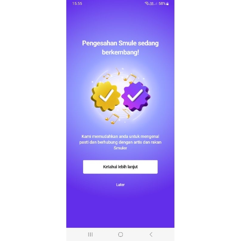 Jual software verified badge on smule | Shopee Indonesia