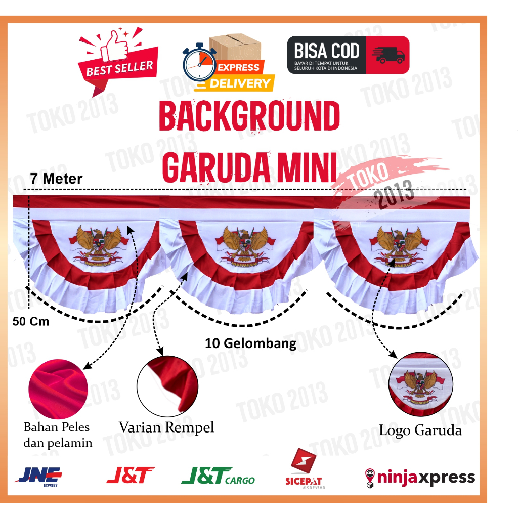 Jual BACKGROUND GARUDA MINI 10 GELOMBANG (7 METER) | Shopee Indonesia