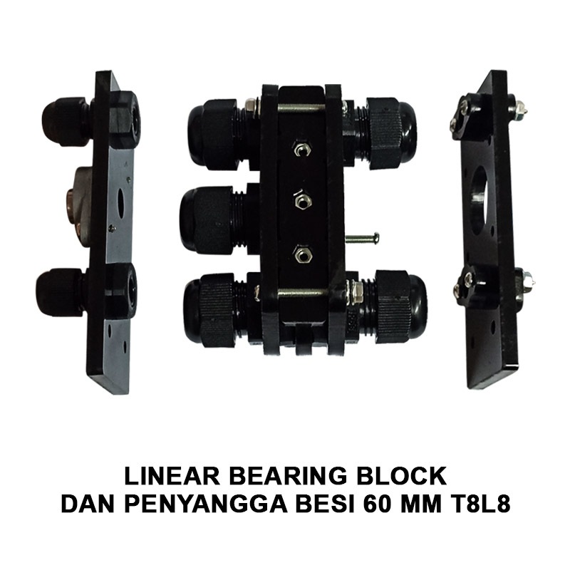 Jual EELIC SCS-60T8L8SET Linear bearing block acrylic dengan ukuran diameter lubang besi 8 mm ...