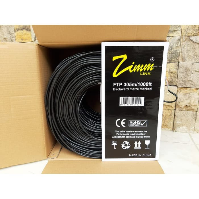 Jual Kabel LAN Zimmlink STP/FTP Cat5e (Outdoor) Support POE Warna Kabel ...