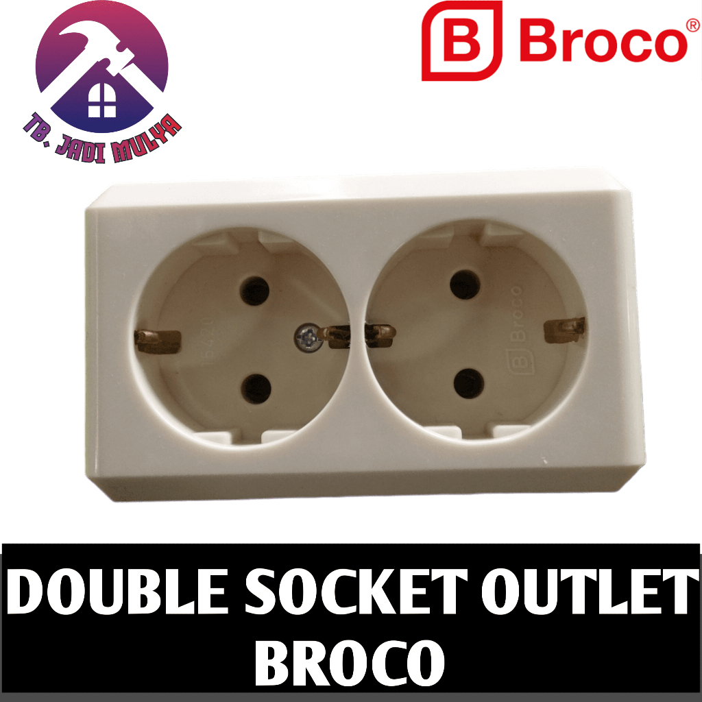 Jual DOUBLE STOP KONTAK BROCO TEMPEL TEMBOK | Shopee Indonesia