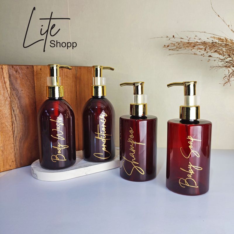 Jual Botol Sabun Cair Amber DIOLY DAN OVAL 250ml Luxury Gold | Shopee ...