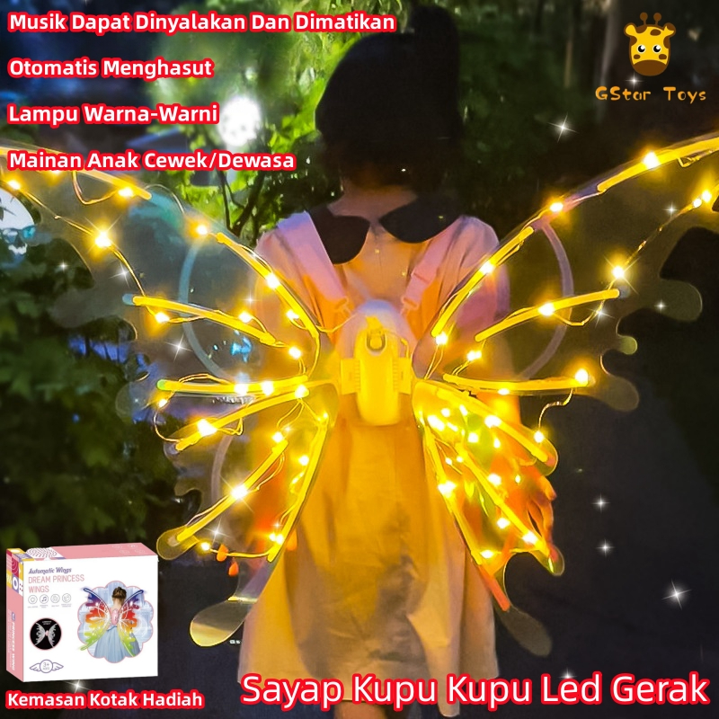 Jual 【Gstar】Sayap Kupu-kupu Bermotor/Sayap Kupu Kupu Led Gerak/Sayap ...
