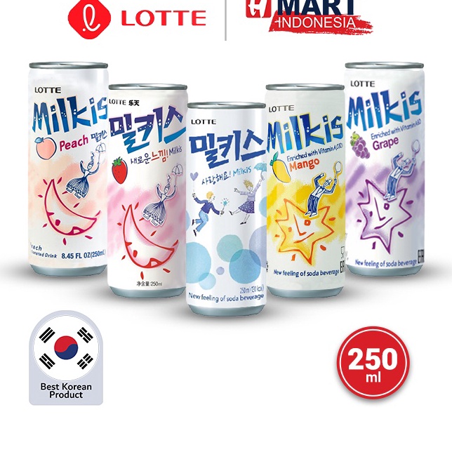 Jual [KODE PRODUK ARSTR7984] [HMART] Lotte Milkis Soda 250ml | Shopee ...