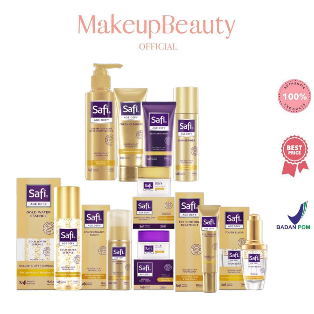 Jual SAFI Age Defy Gold Water Essence/ Serum/ Cleanser/ Youth Elixir ...