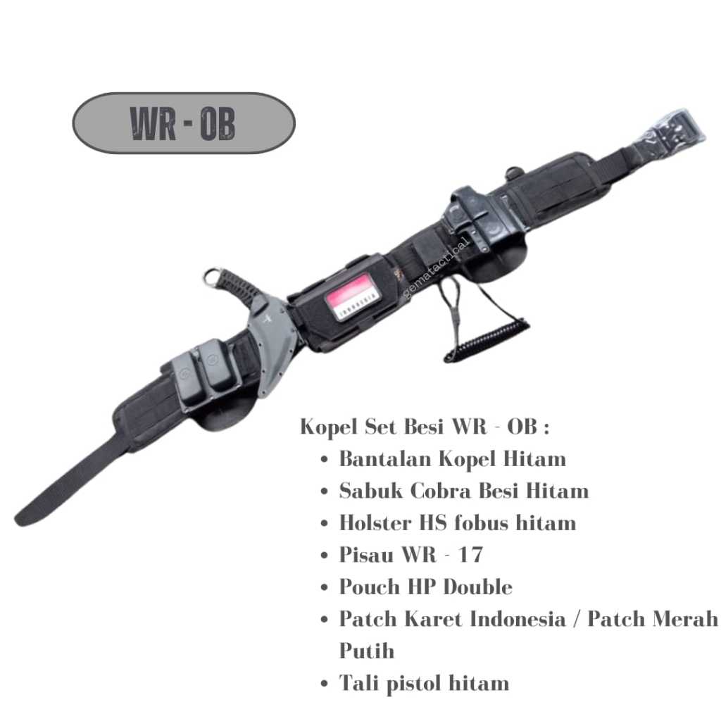 Jual Kopel Set Besi Full Set / Kopel Tactical Hitam Full Set / Kopel ...