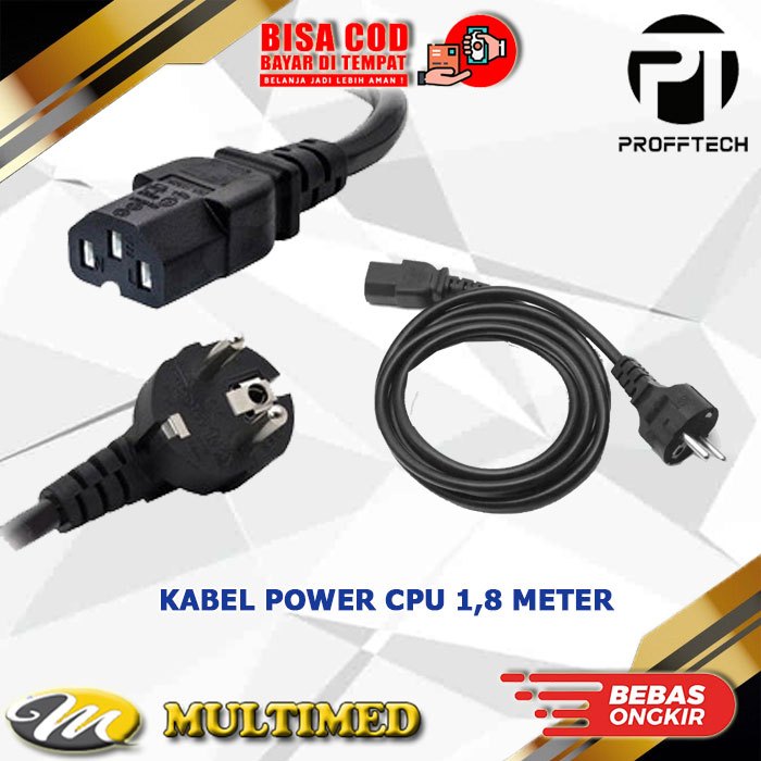 Jual Kabel Power CPU 1,8 Meter ProffTech - 3 x 1.25mm | Shopee Indonesia