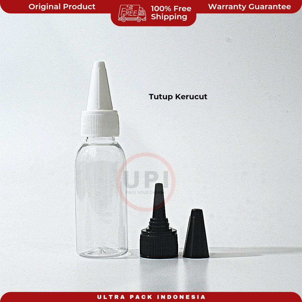 Jual BOTOL ESSENCE 30ML - BOTOL PET SLEEK 30ML CLEAR + TUTUP KERUCUT ...