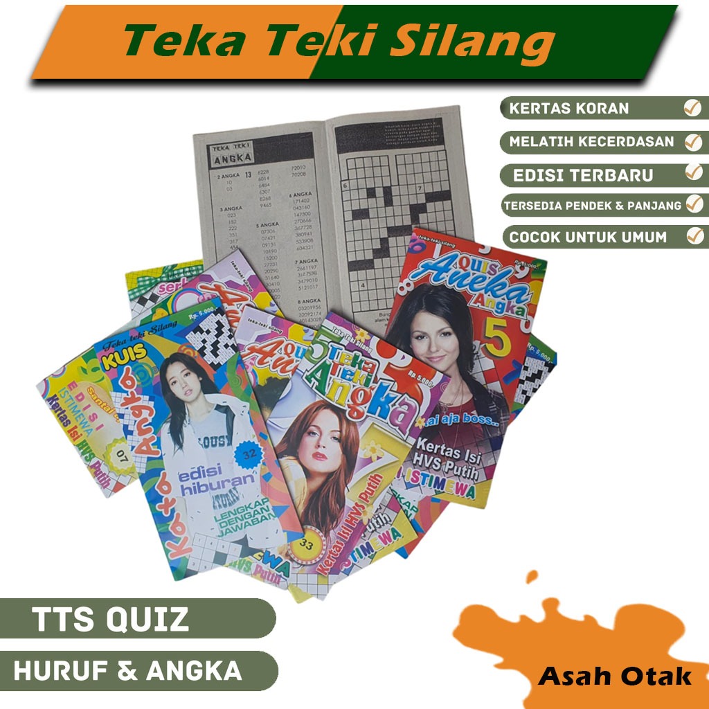Jual Buku TTS Kuis Angka Huruf Kata Buku Teka Teki Silang Asah Otak ...