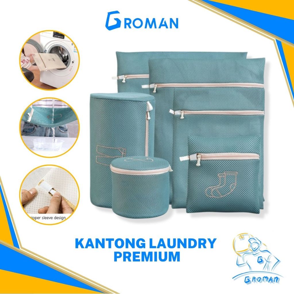 Jual Kantong Cuci Baju Mesin Cuci Laundry SET Isi 6pcs Bahan Premium ...