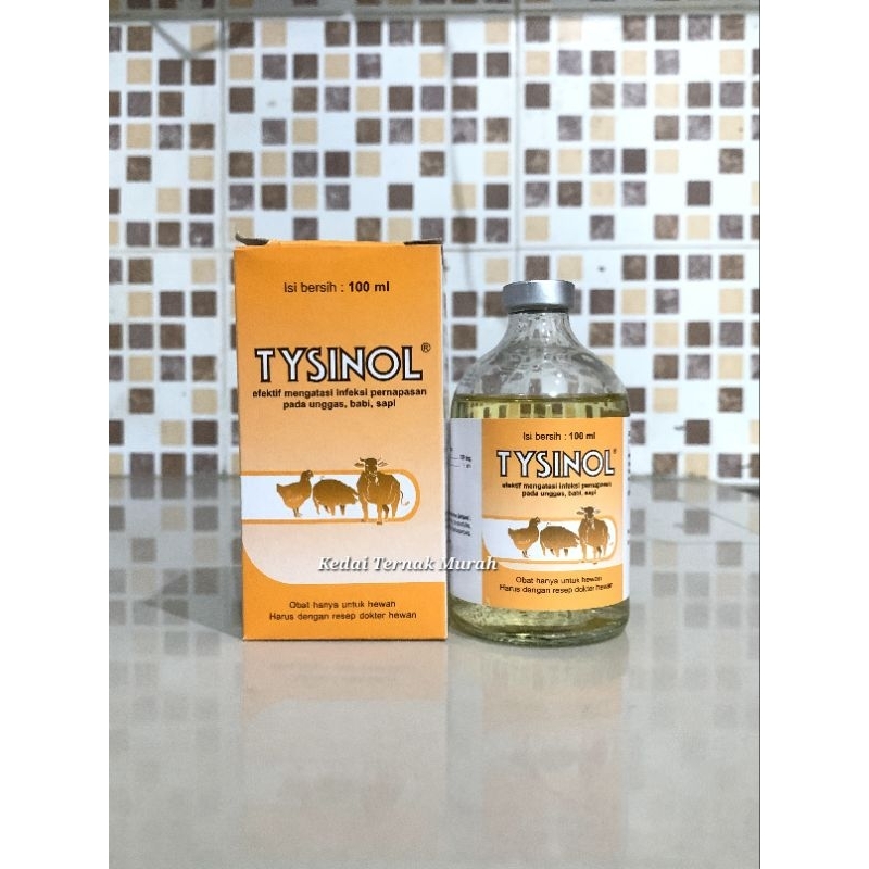 Jual Tysinol 100 ml inj Antibiotik Pernapasan Hewan Ternak Sapi Kambing ...
