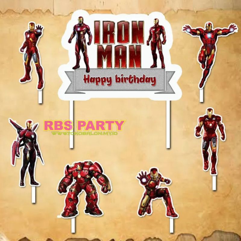 Jual Cake Topper Happy Birthday Iron Man | Shopee Indonesia