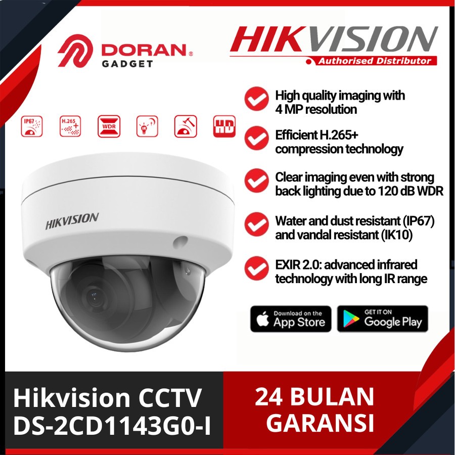 Jual CCTV Indoor Hikvision DS-2CD1143G0-I IP Camera Original 4MP POE WDR - Garansi Resmi 2 Tahun ...