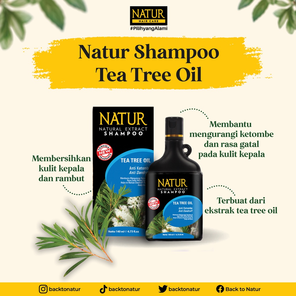 Jual NATUR Hair Series - Shampoo NATUR ALOVERA - TEA TREE OIL - GINSENG - MORINGA - ARGAN 140ML ...