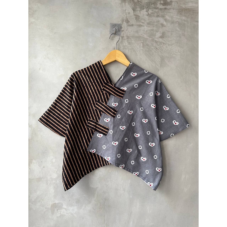 Jual KEISHAN.ID - CROP TOP ETNIK BATIK MODEL OVER SIZE ATASAN TENUN BLUS KANTOR ATASAN SONGKET ...