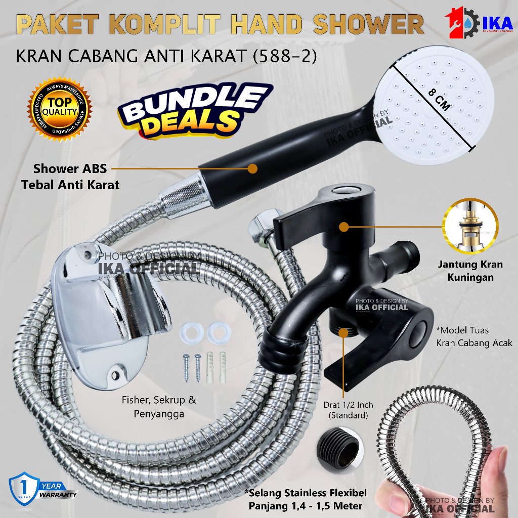 Jual Paket Shower Kamar Mandi dan Kran Shower Cabang - 1/2 Inch ...