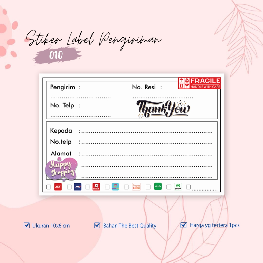 Jual Stiker Pengiriman / Stiker Pengiriman Olshop / Stiker Label ...