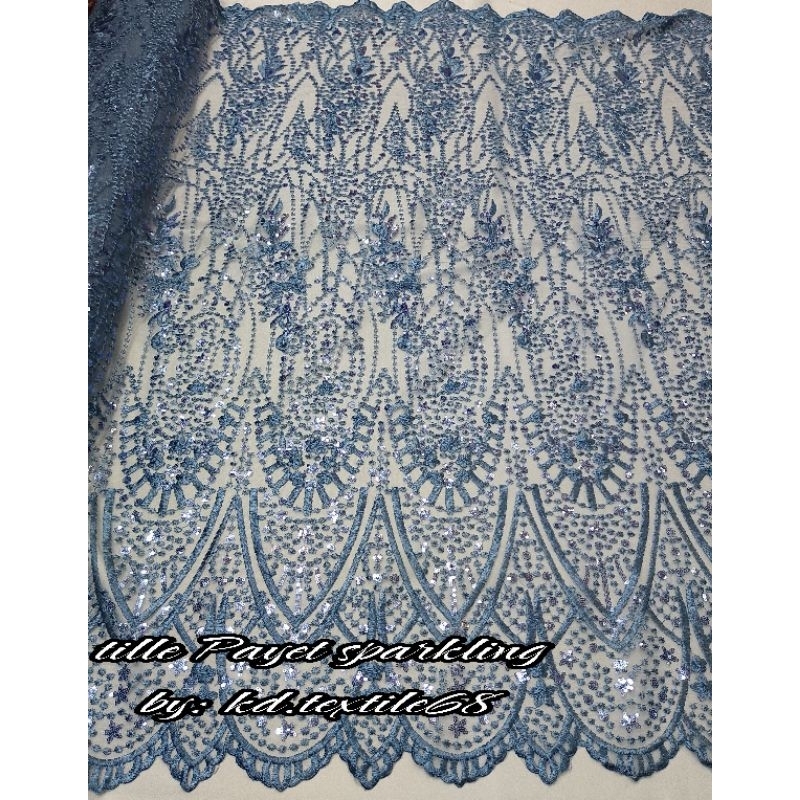 Jual Tile Akar payet / Tile payet siqueen/ Bahan Brokat kebaya motif ...