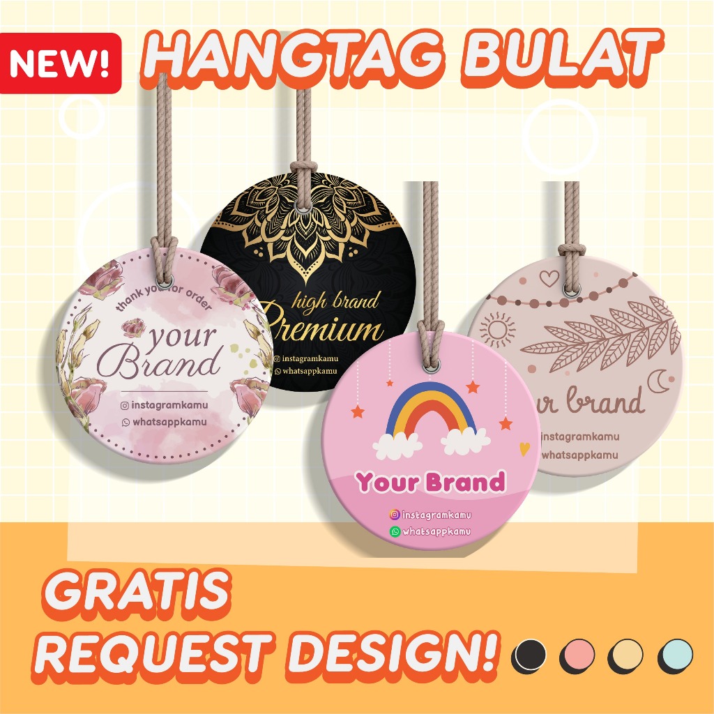 Jual Hang Tag Custom Bulat 1 Sisi - HangTag Baju - Label Kertas ...