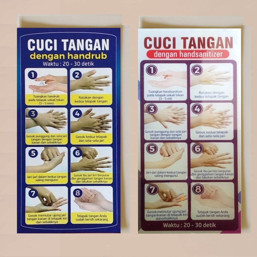 Jual Stiker Cara Cuci Tangan dengan Handrub dan Hand Sanitizer | Stiker Cara Cuci Tangan ...