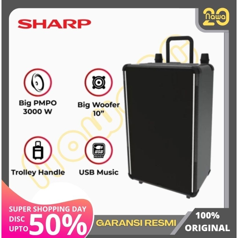 Jual SHARP SPEAKER PORTABLE CBOX TRB10CBL KARAOKE TRB10CBL BLUETOOTH ...