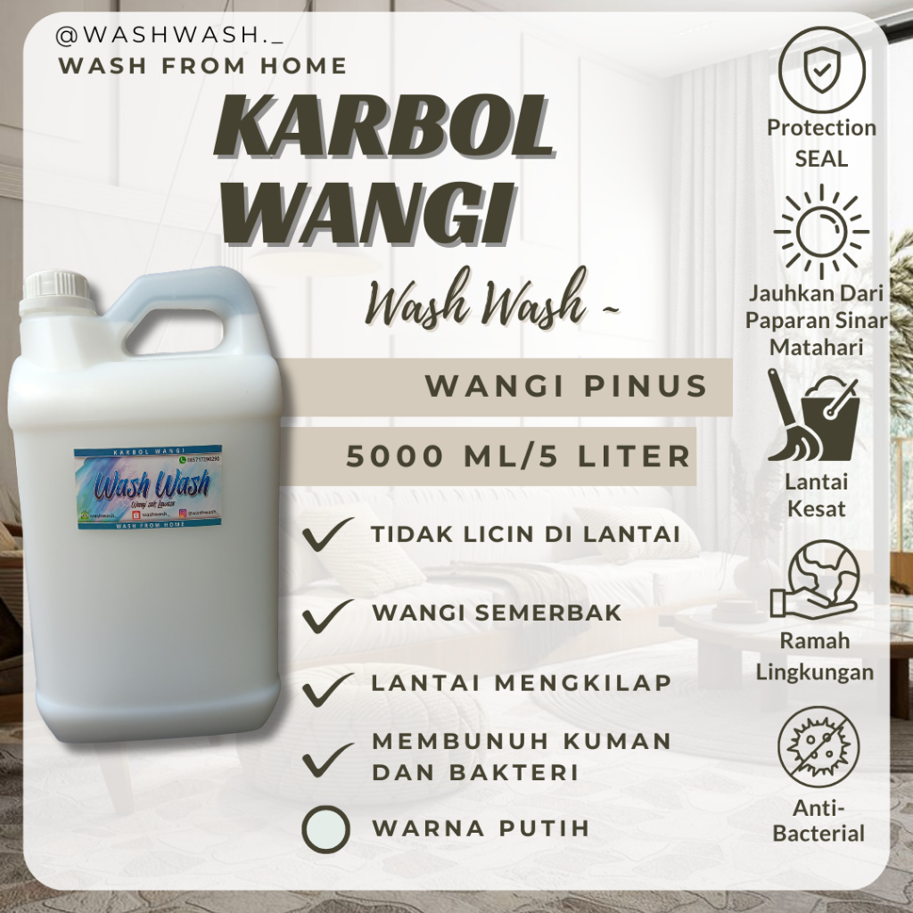 Jual Karbol Wangi isi 5000ml By WashWash (Wash From Home) | Shopee ...