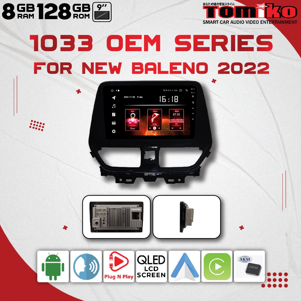 Jual Tomiko Head Unit Android TMK 1033 OEM Series for New Baleno 2022 | Shopee Indonesia