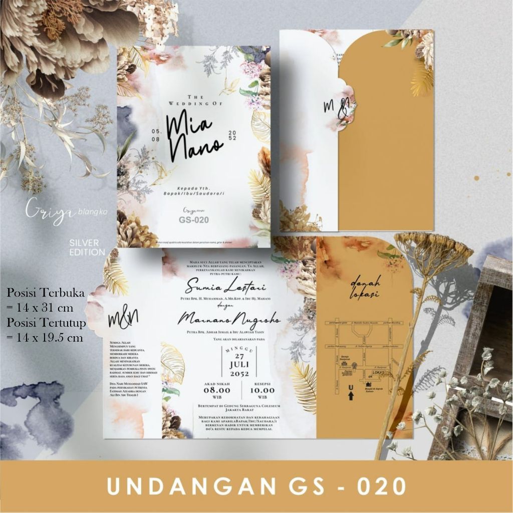 Jual UNDANGAN PERNIKAHAN MURAH SIMPEL | UNDANGAN LIPAT | SILVER EDITION ...