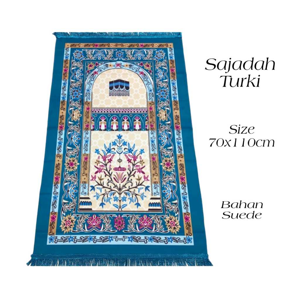 Jual [COD] Sajadah Turki Turkey Sajadah Bahan Suede Halus Motif Ka'bah ...