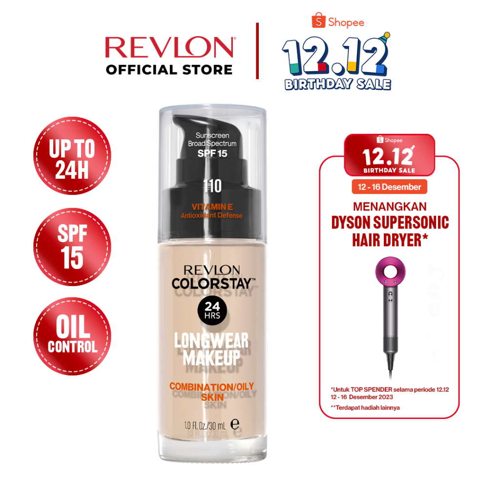 Jual Revlon ColorStay Longwear Make Up Liquid Foundation for Combination - Oily Skin (wajah ...